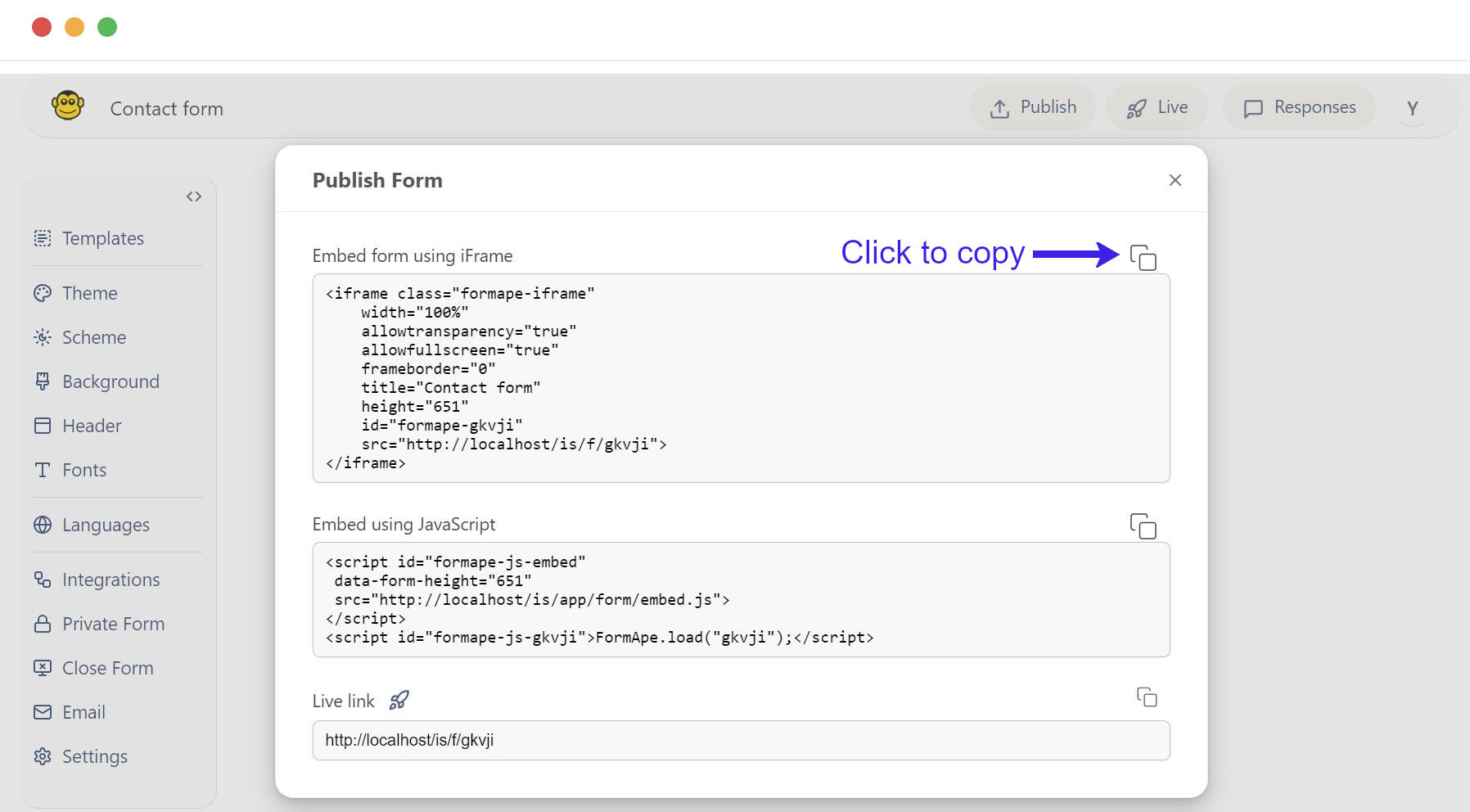 Embed Form FormApe Embed Form FormApe