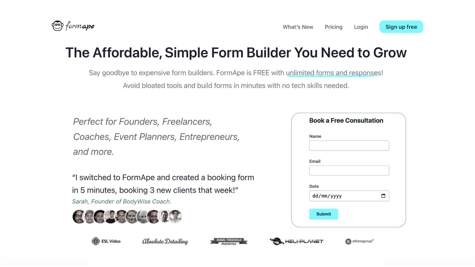 Free Online Form Builder - FormApe